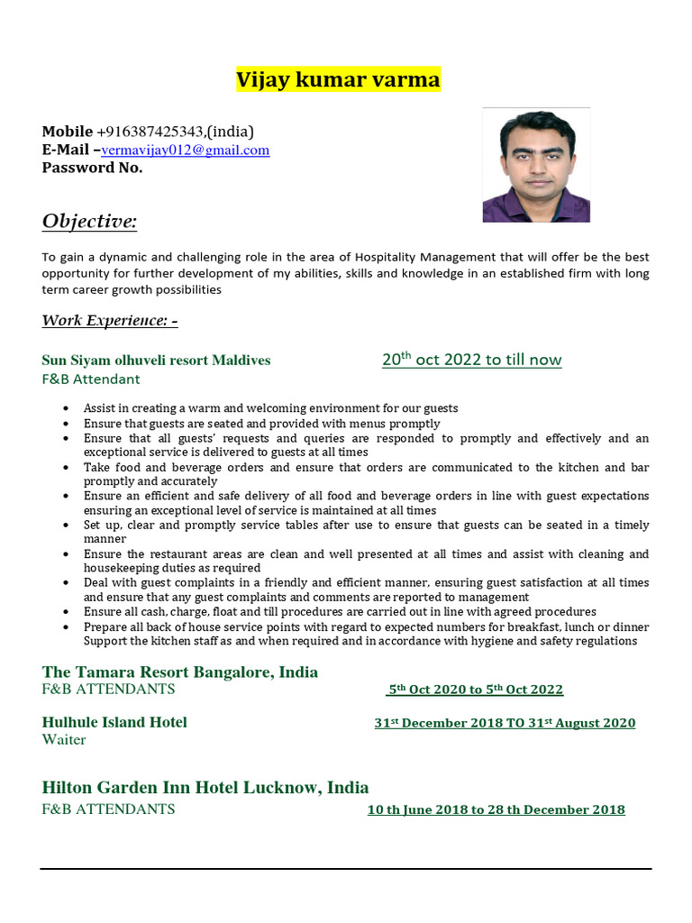 Vijay kumar resume 2023 | PDF