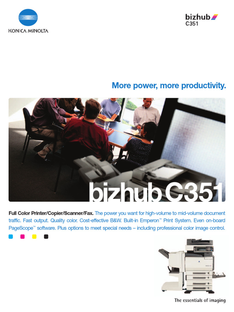 BizhubC351 Brochure | Download Free PDF | Image Scanner | Fax