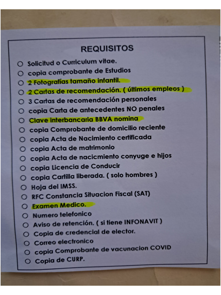 Hoja de requisitos | PDF