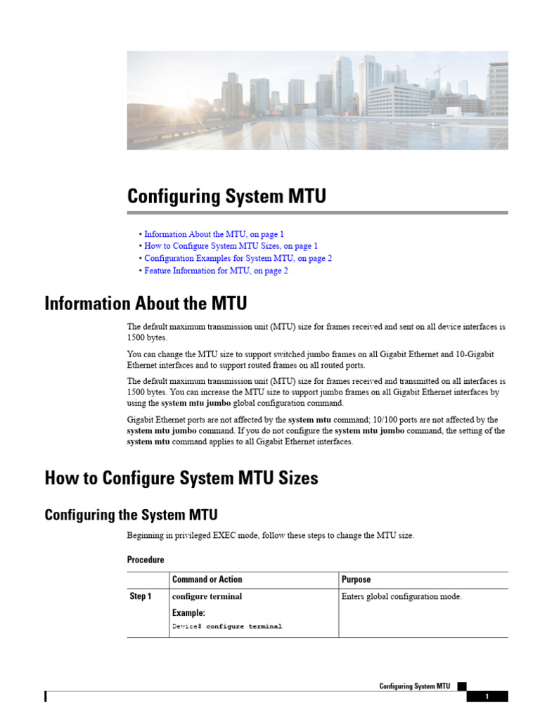 configuring_system_mtu | PDF | Communications Protocols | Telecommunications Standards