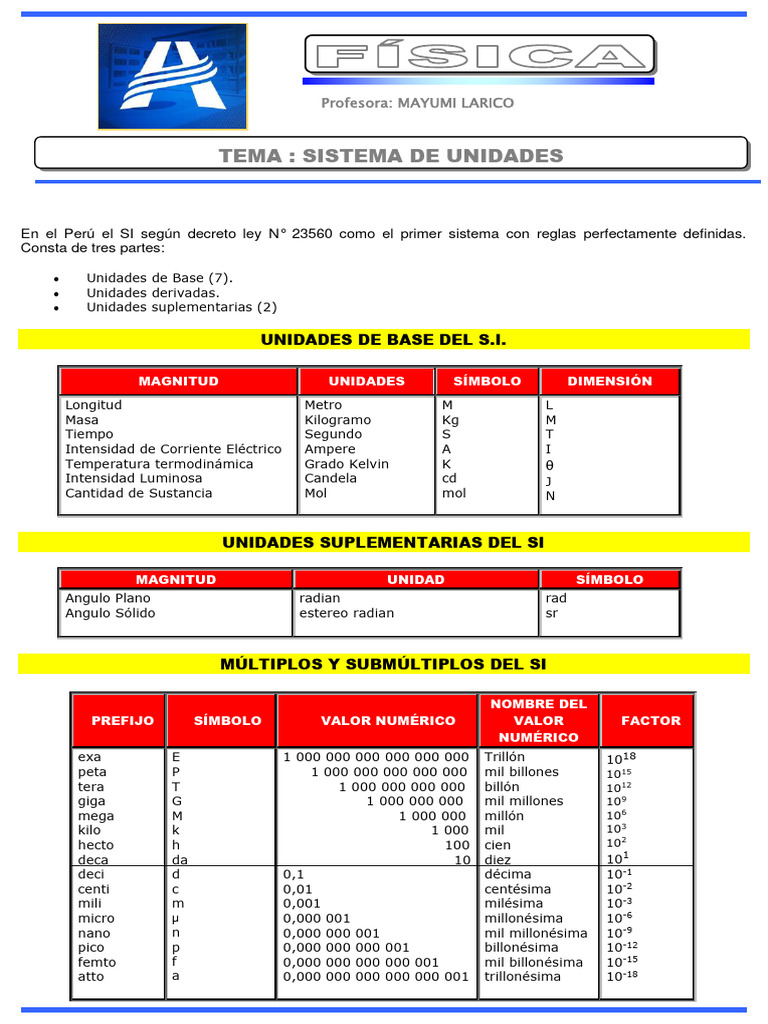 Fisi-Sistema de Unidades Secundaria | PDF | Sistema Internacional de Unidades | Kilogramo