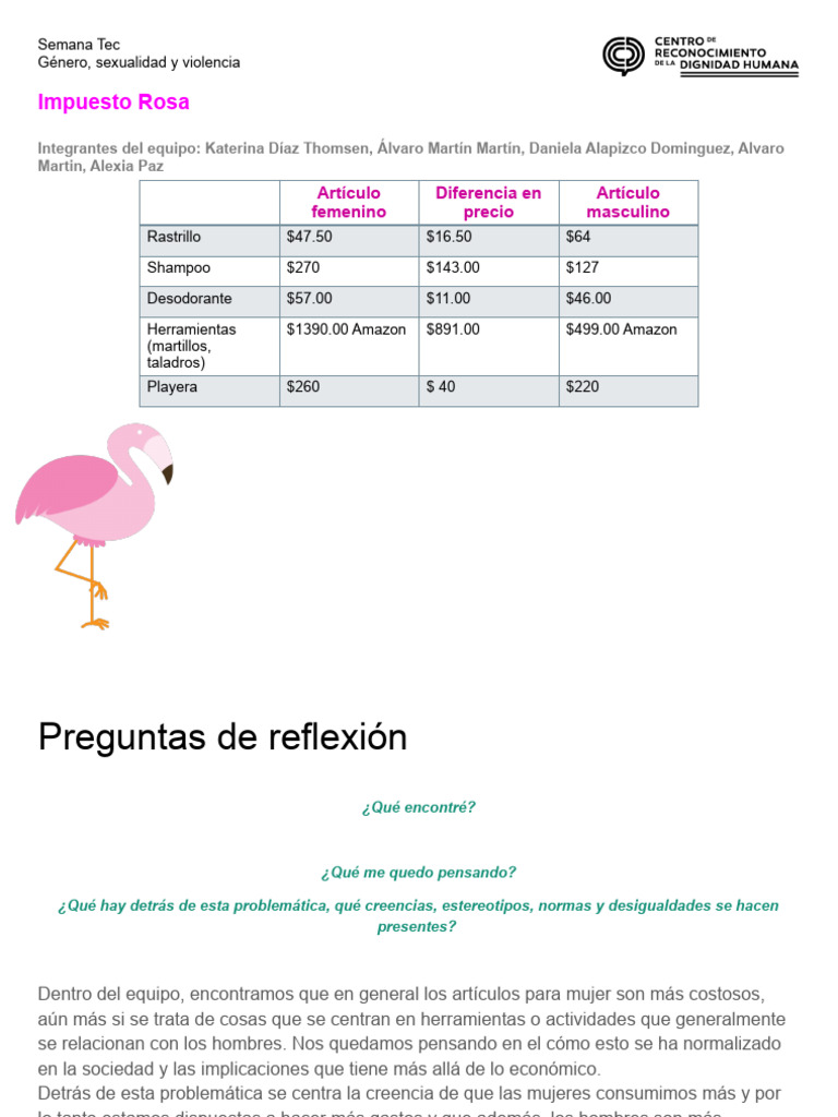 Impuesto Rosa | PDF | Relaciones personales, crianza y desarrollo ...