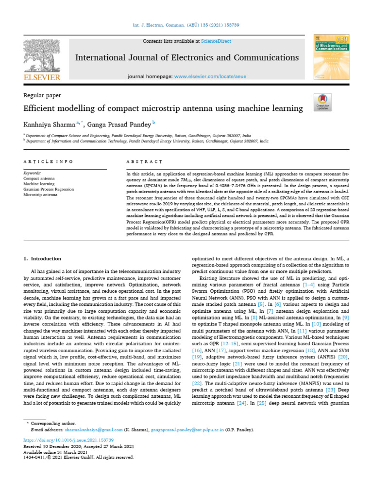 J Aeue 2021 153739 | PDF | Machine Learning | Regression Analysis