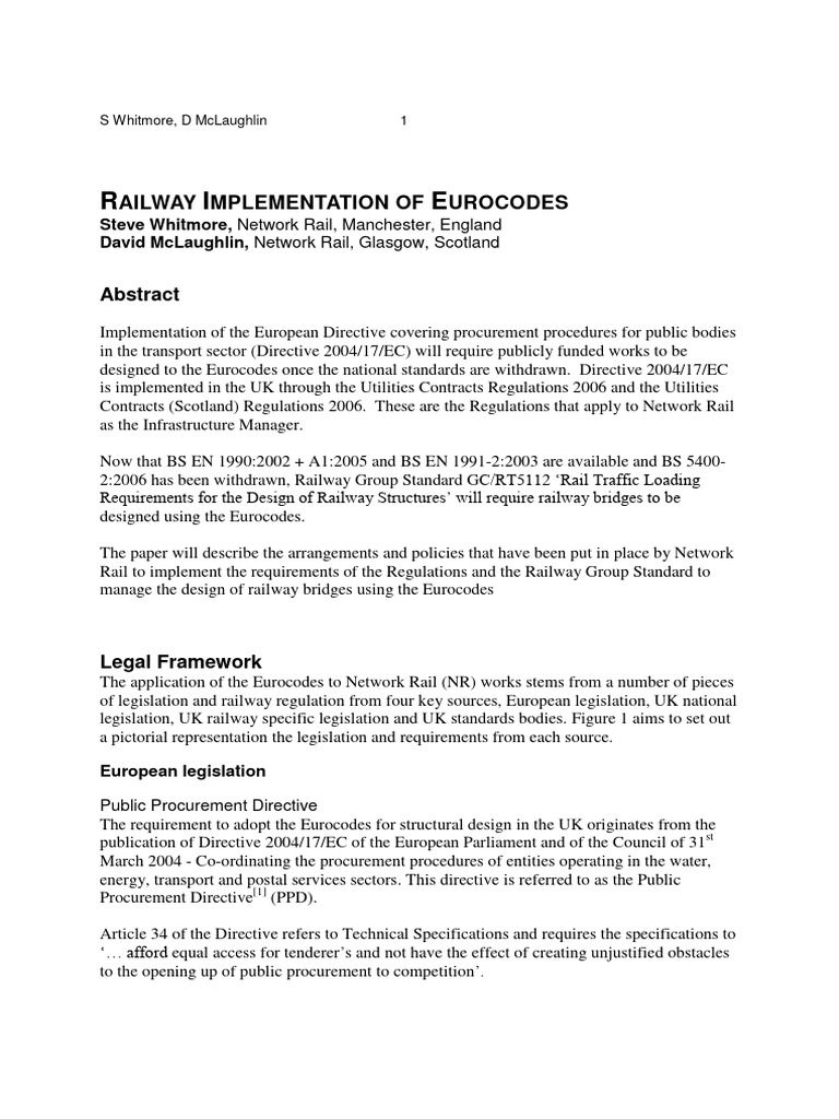 1 1 - 8 Railway Implementation of Eurocodes | PDF | Rail Transport ...
