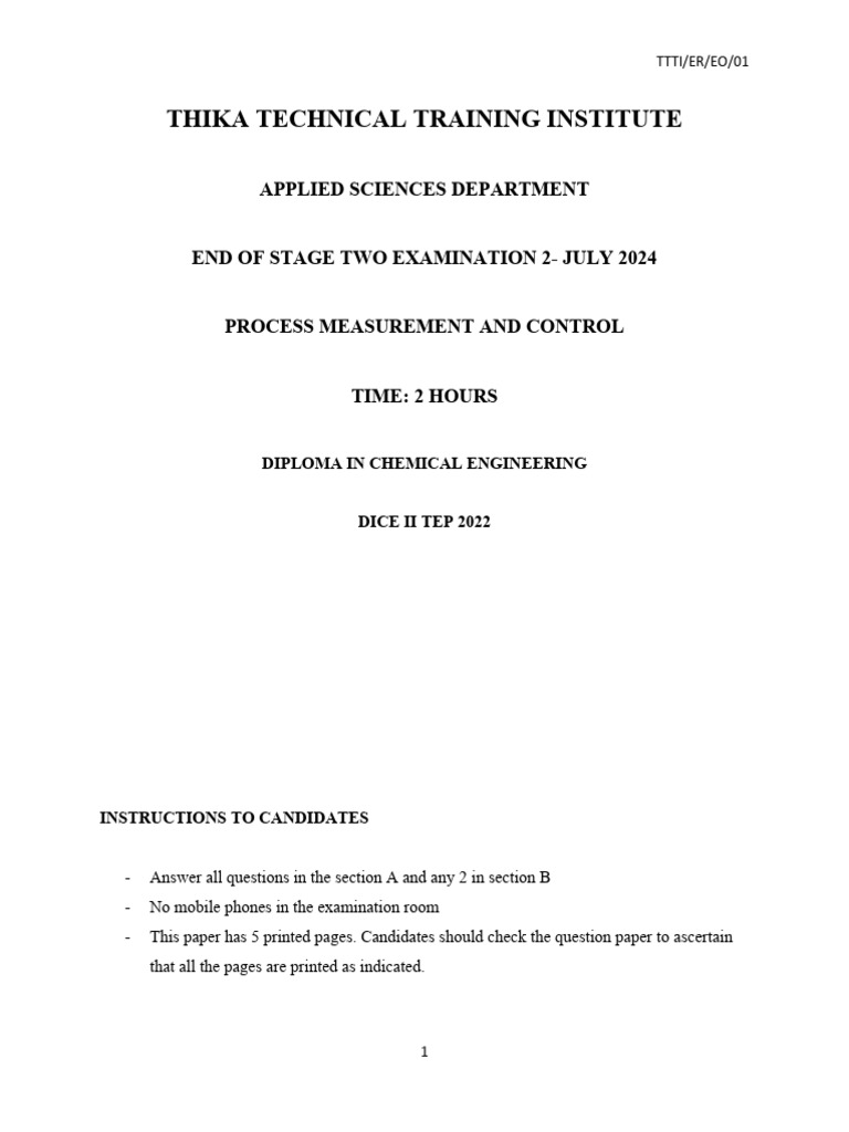 Process Control - Exam 2 Dice 2 | PDF | Function (Mathematics ...