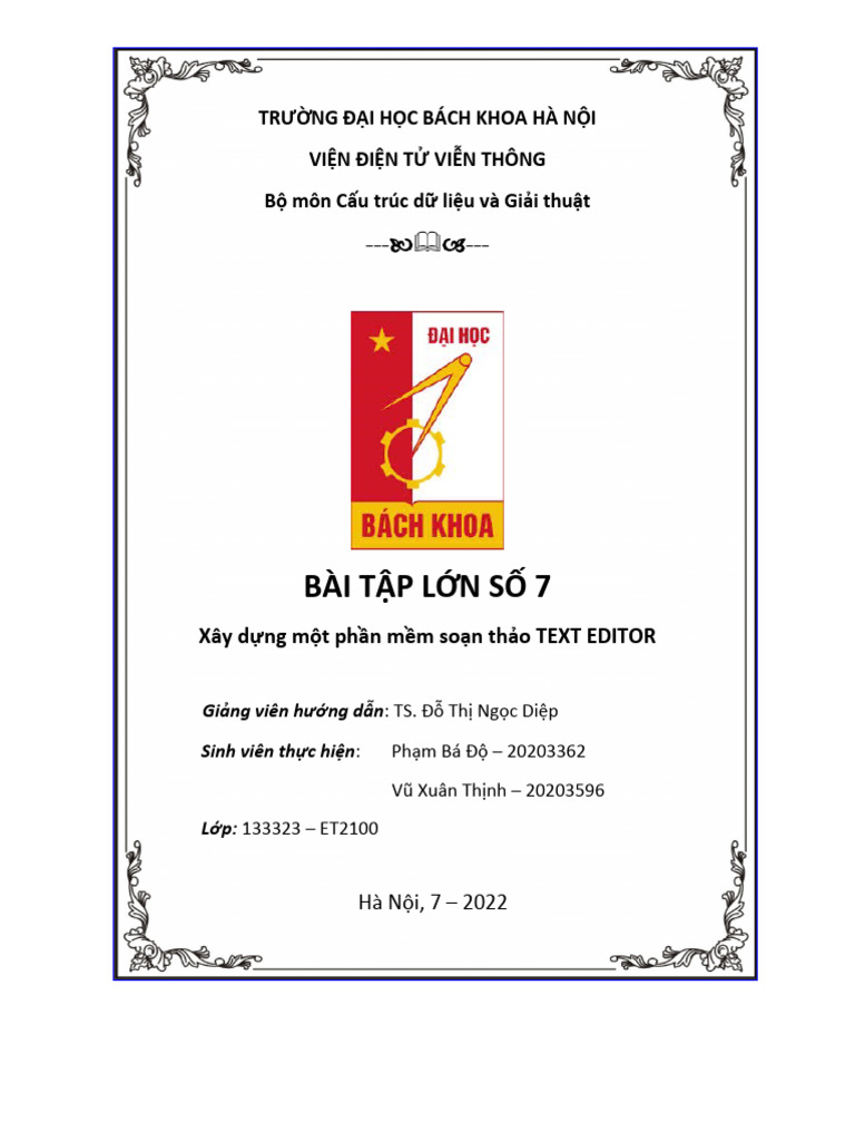 Text Editor - BTL - Cấu trúc dữ liệu và giải thuật - BTL | PDF