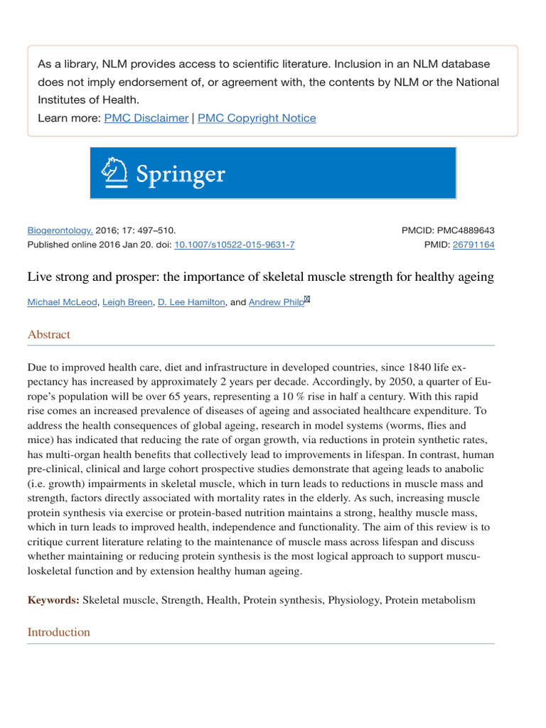 Live Strong and Prosper: The Importance of Skelet | PDF | Skeletal ...