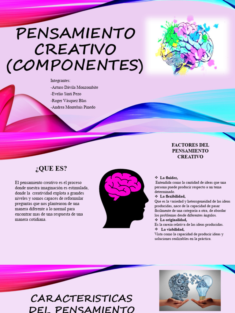 Componentes del Pensamiento Creativo | PDF | Pensamiento | Creatividad