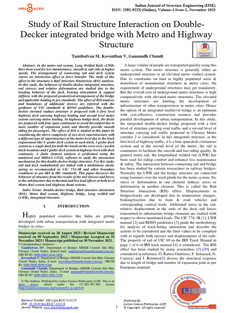 Rsi On Integrated Double Decker Bridge | PDF | Bridge | Stress (Mechanics)