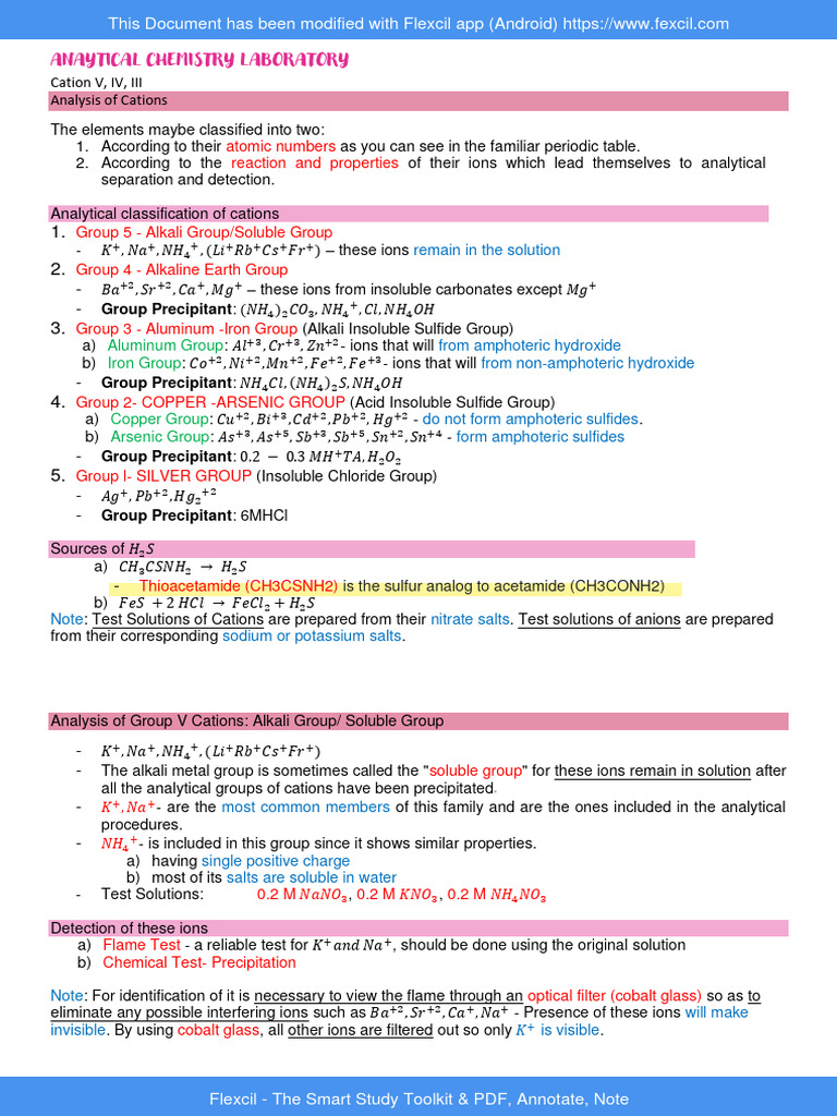 Group V III AnaChem Lab Midterm Notes | PDF | Hydroxide | Precipitation ...