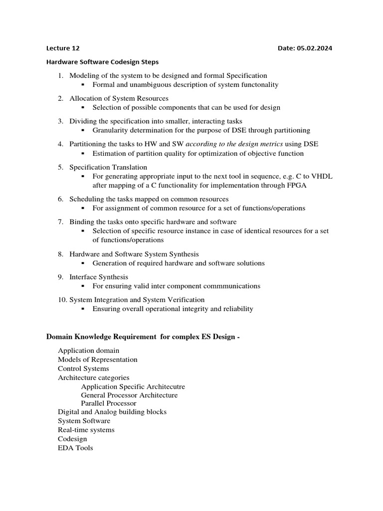 L12 HWSW Codesign Steps 2024 | PDF
