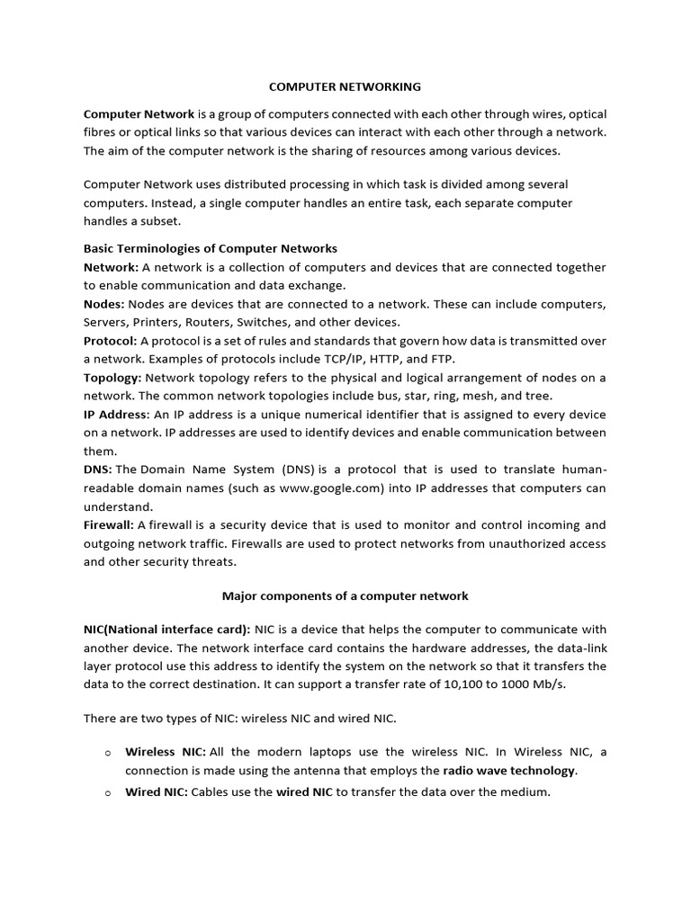 COMPUTER NETWORKING | Download Free PDF | Internet Protocols | Computer Network