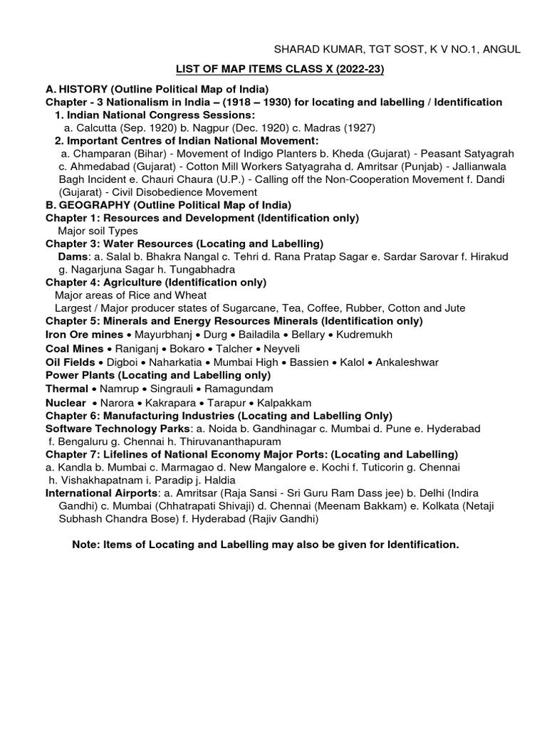 Second Revised Map Study | PDF | Indian Independence Movement | Indian ...