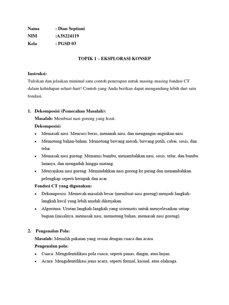 Penerapan Fondasi CT dalam Kehidupan Sehari-hari | PDF