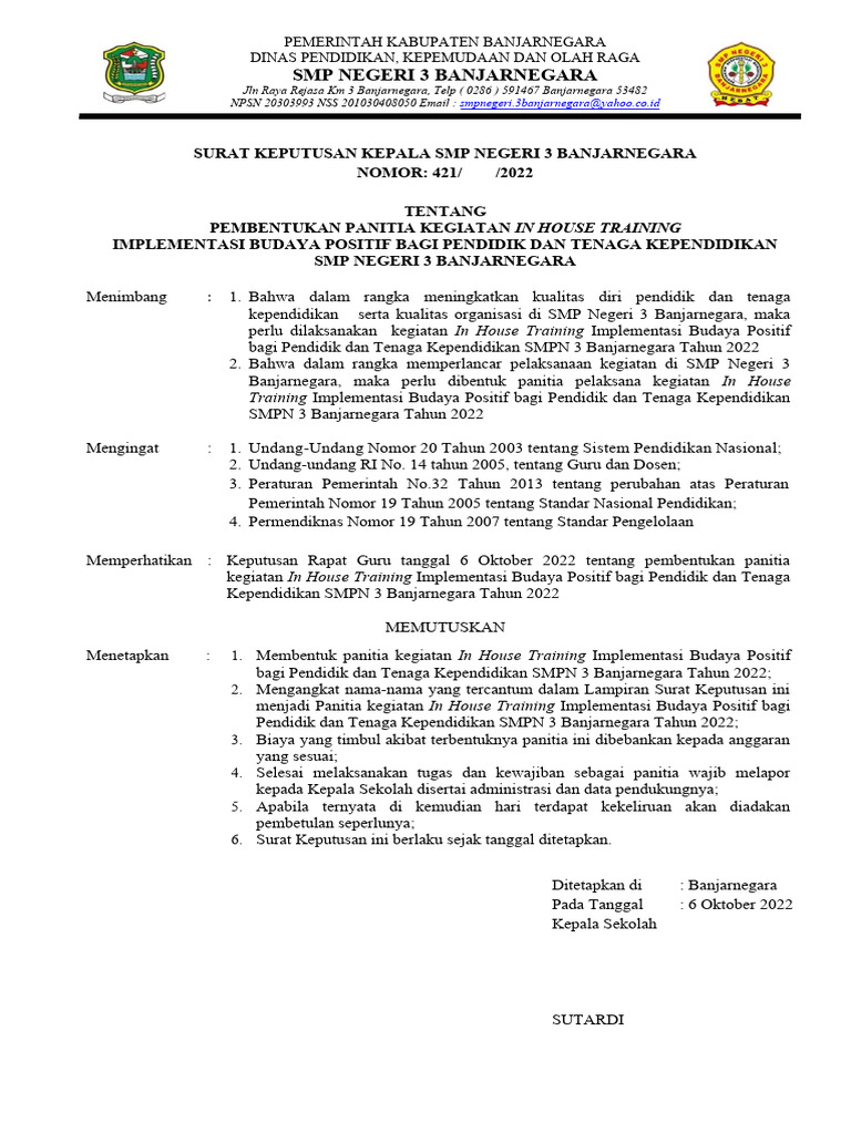 SK Panitia IHT | PDF