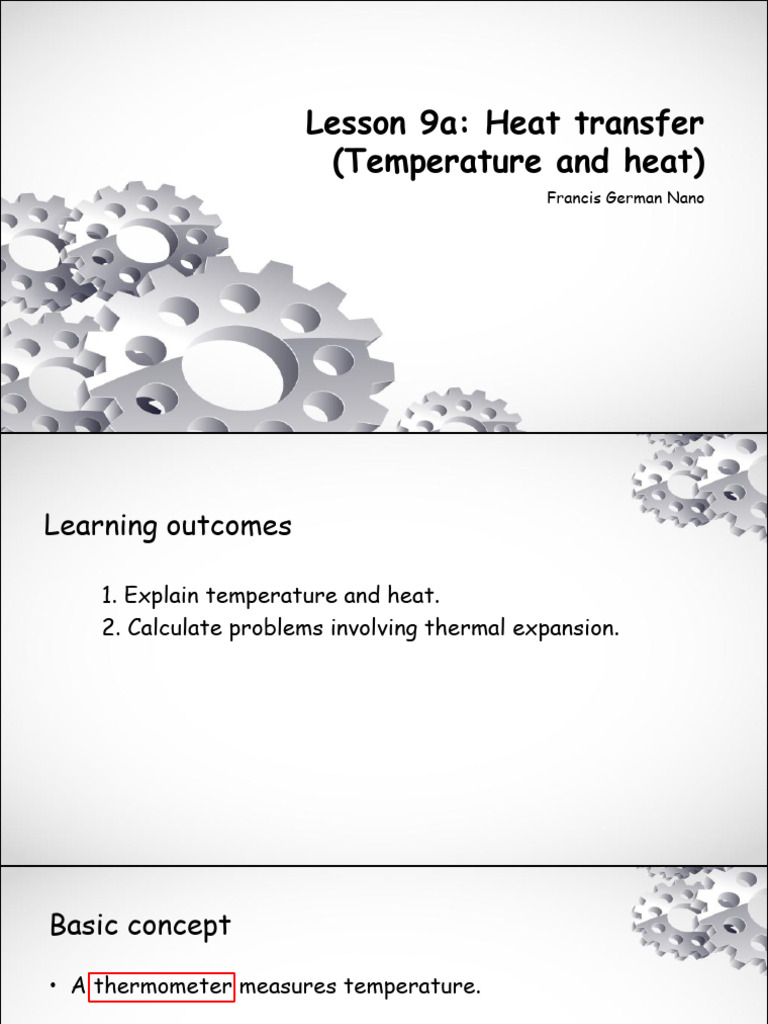 Heat transfer - temperature and heat - NWc | Download Free PDF ...