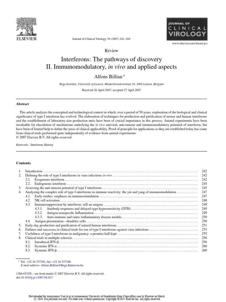 articulo IFN | Download Free PDF | Interferon | Virus