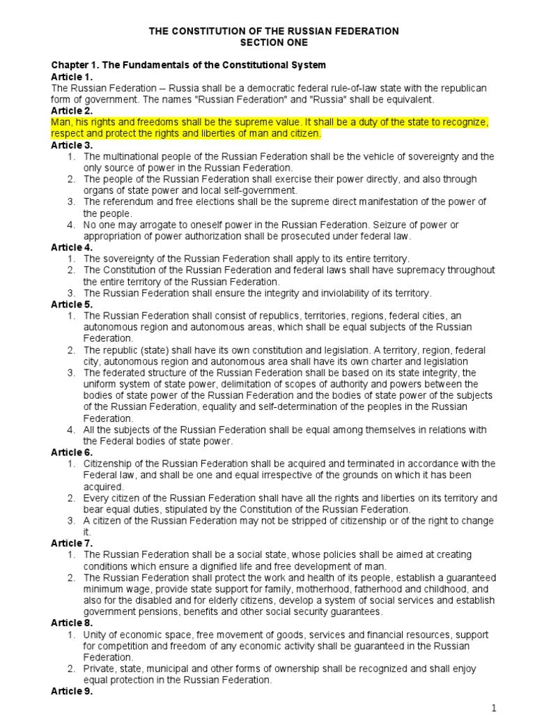 Constitution of Russia | PDF | Citizenship | Law Of The United States