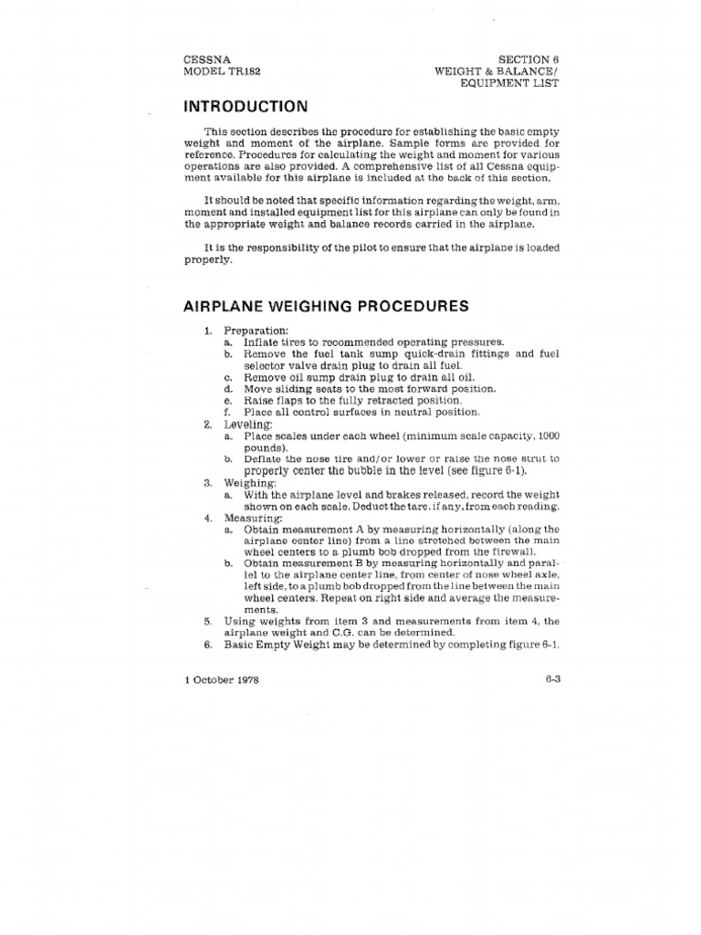 Cessna Tr182 Weight And Balance Guide Pdf Aerospace