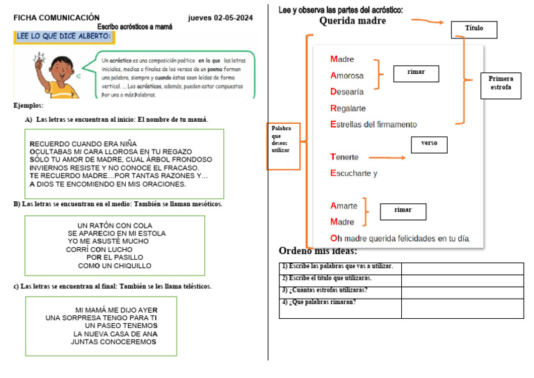 Acróstico para Mamá | PDF