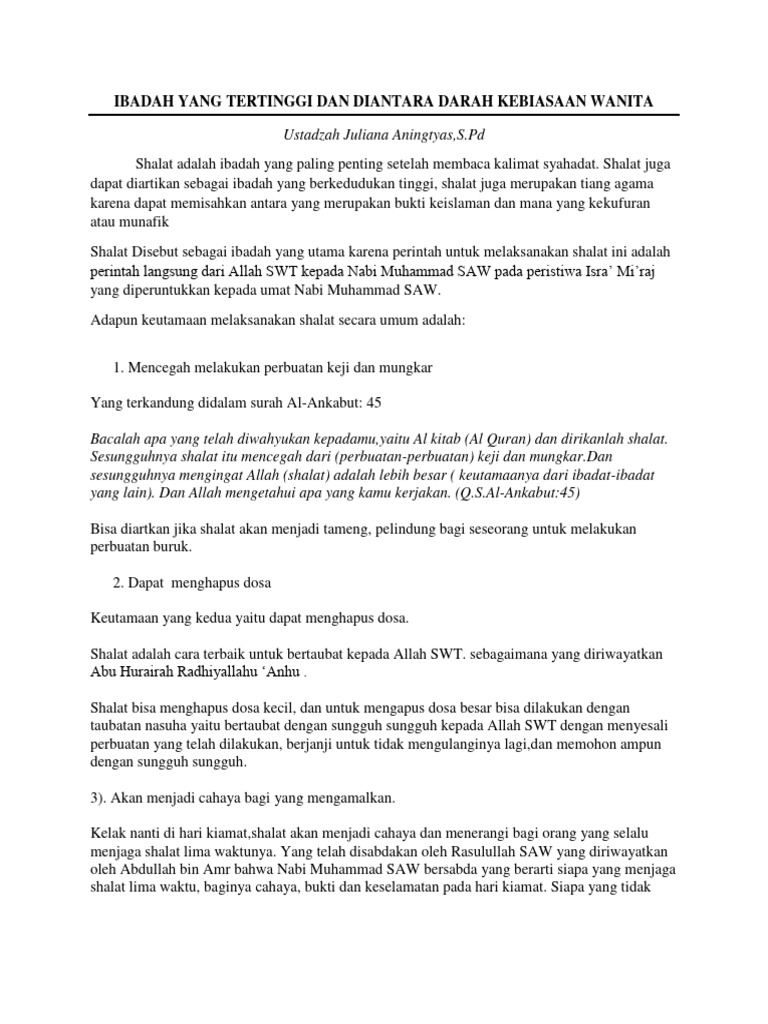 Materi Keputrian SD Kaligatuk | PDF