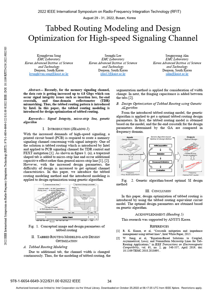 Tabbed Routing Modeling and Design Optimization For High-Speed ...