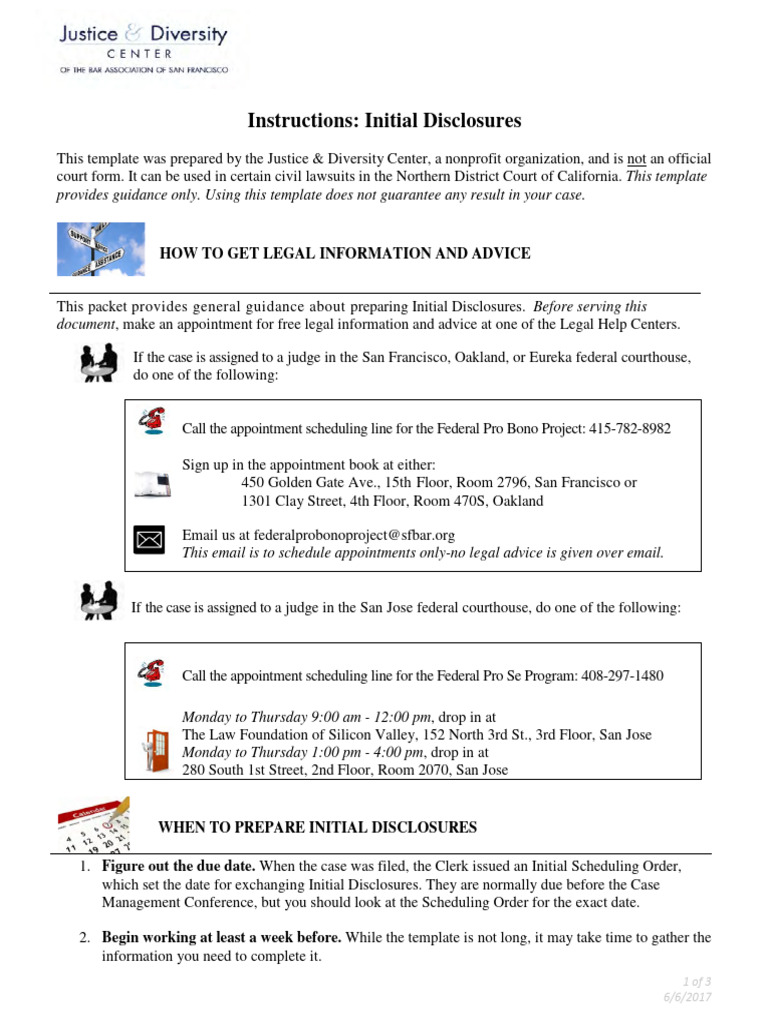 Initial Disclosures Lightning | PDF | Pro Se Legal Representation In ...