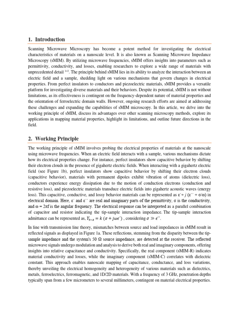 Scanning Microwave Microscopy Explained | PDF | Capacitor | Dielectric
