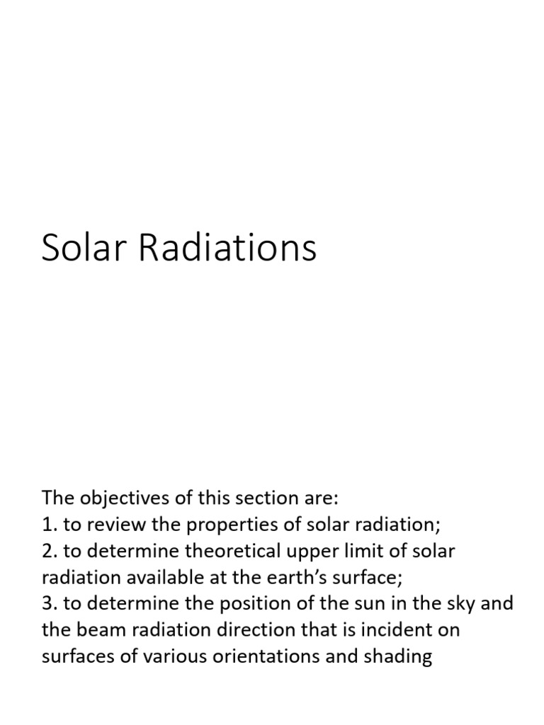 UNIT-1 Solar Energy Radiation L-2 | Download Free PDF | Electromagnetic ...