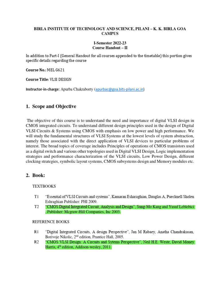 Handout_VLSI Design | Download Free PDF | Cmos | Logic Gate Handout_VLSI Design | Download Free PDF | Cmos | Logic Gate