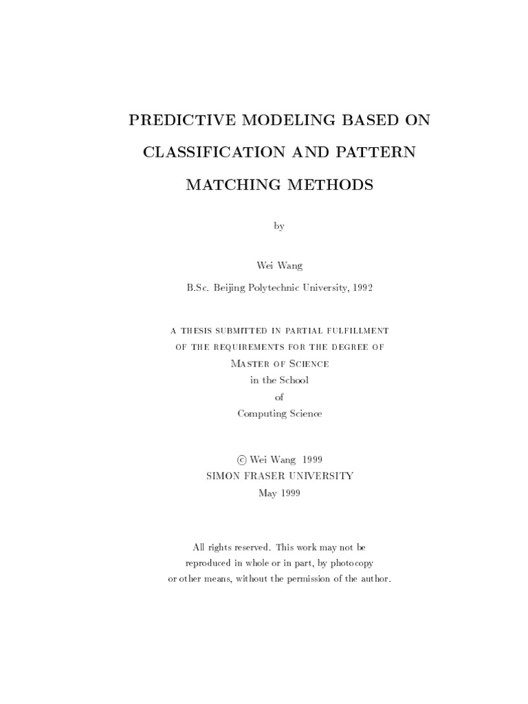 Doctorat - Predicting Modeling Based On Classification and Pattern Matching Method | Download ...