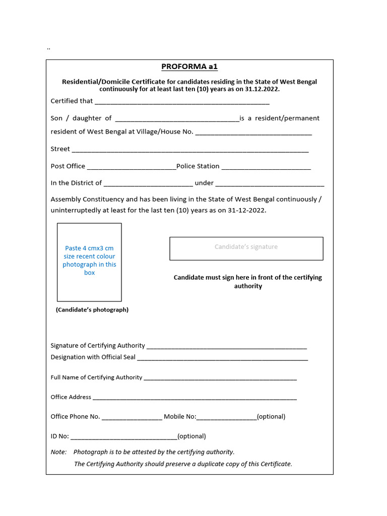 Domicile Proforma | PDF | Justice | Crime & Violence