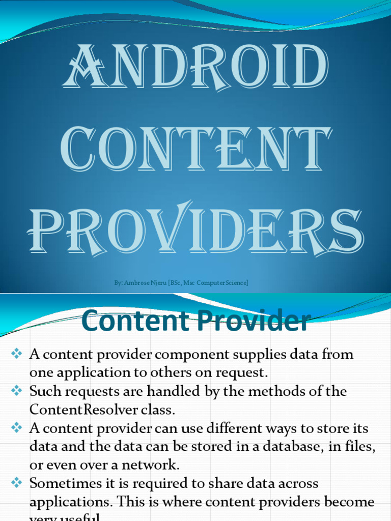 Understanding Android Content Providers | PDF | Databases | Uniform ...