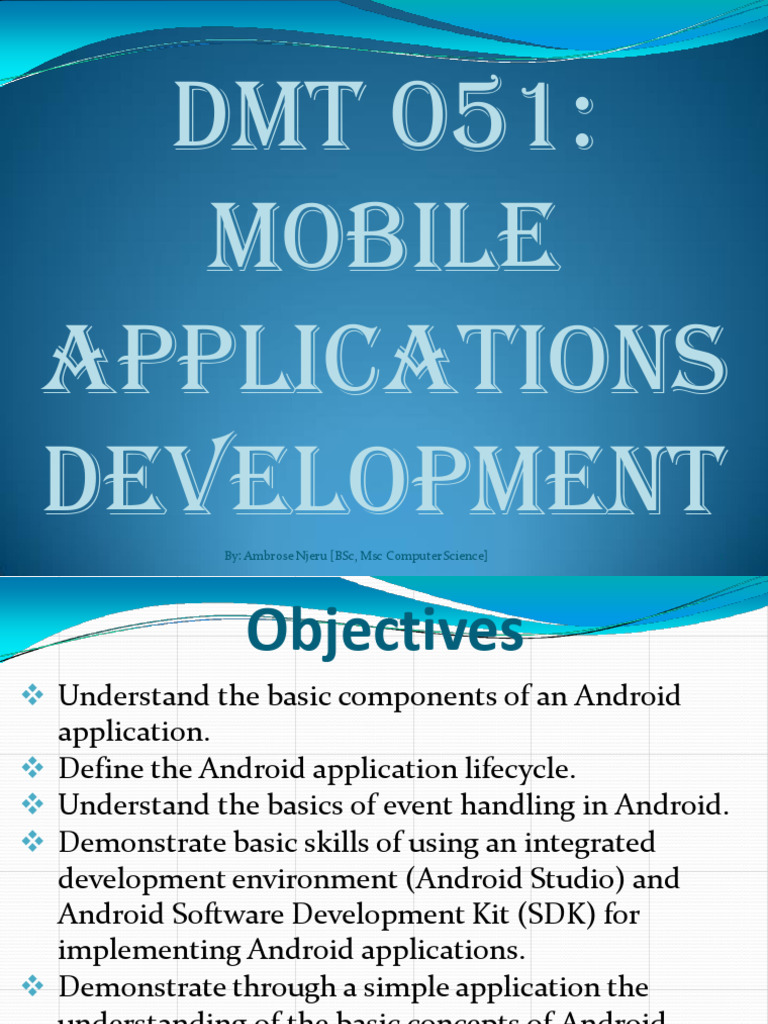 Introduction To Mobile Programming Pdf Mobile App Android