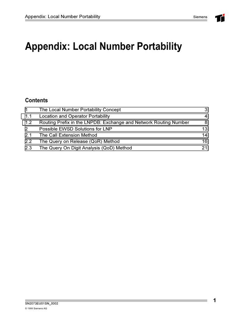 10 Sn2073eu01sn 0002 App Local Number Portability | PDF | Telephone ...