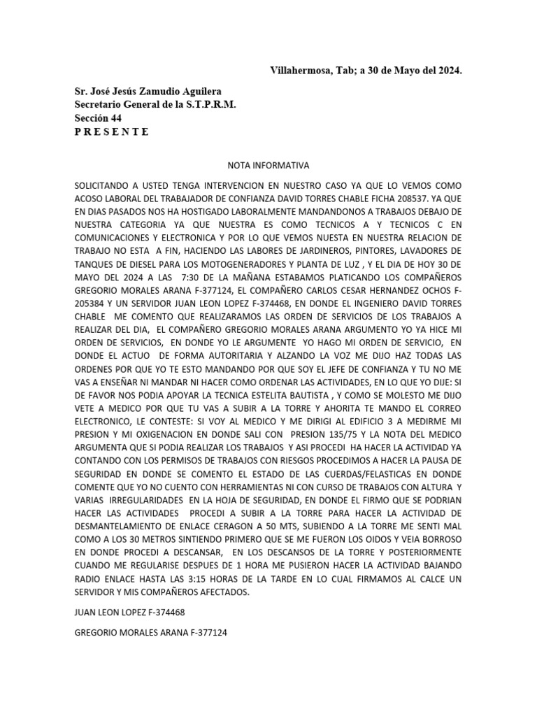 NOTA INFORMATIVA | PDF