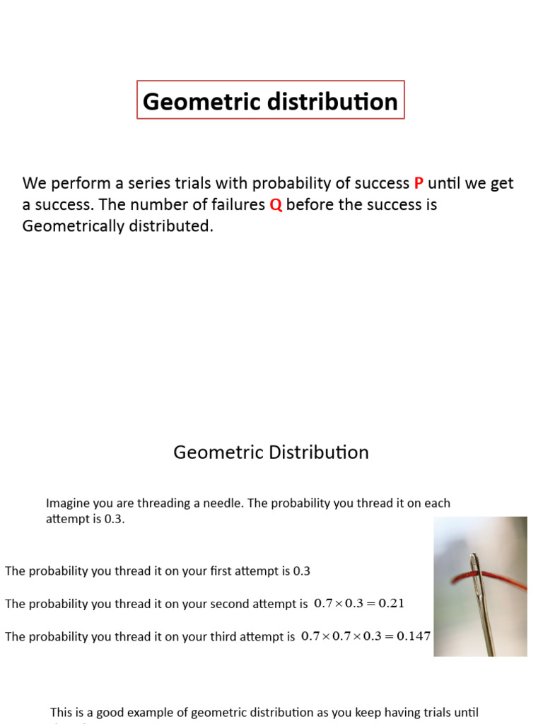 Geometric Distribution | PDF | Probability | Probability Theory
