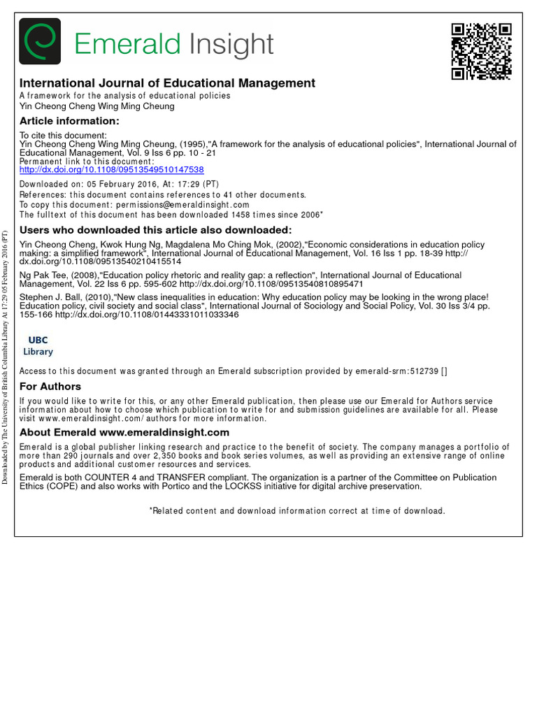 cheongcheng1995- policy analysis framework | PDF | Policy | Curriculum cheongcheng1995- policy analysis framework | PDF | Policy | Curriculum