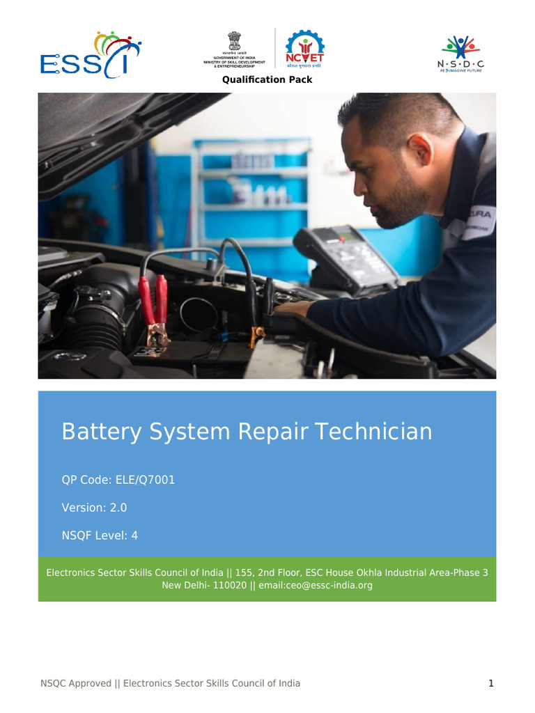 Battery System Repair Technician - ELE - Q7001 - v2.0 | PDF ...