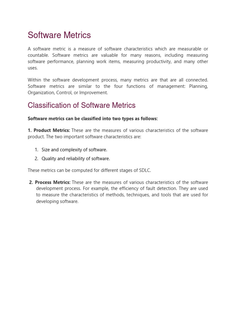 Software Metrics | PDF | Computer Programming | Software