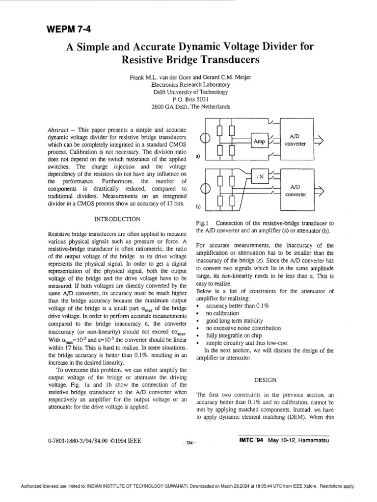 A Simple and Accurate Dynamic Voltage Divider For Resistive Bridge ...