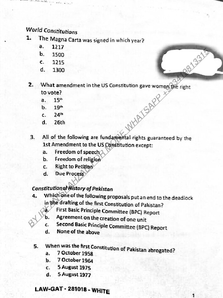 LAW-GAT-PREVIOUS-PAPER | PDF