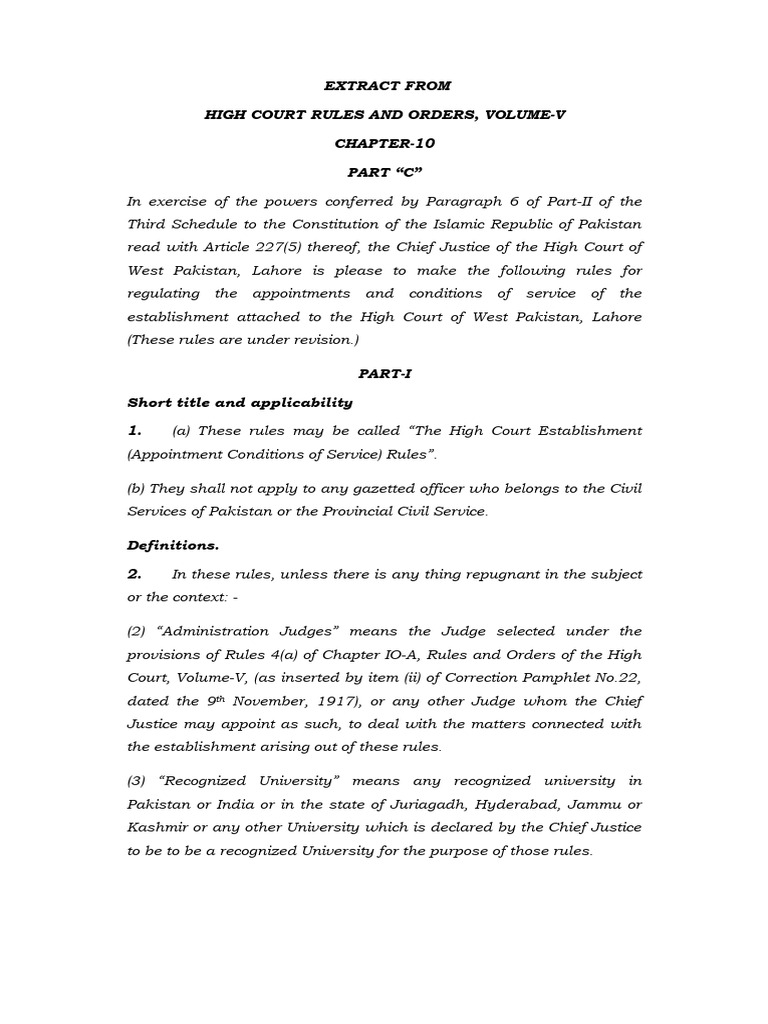 High Court Establishment Rules Overview | PDF | Justice | Crime & Violence
