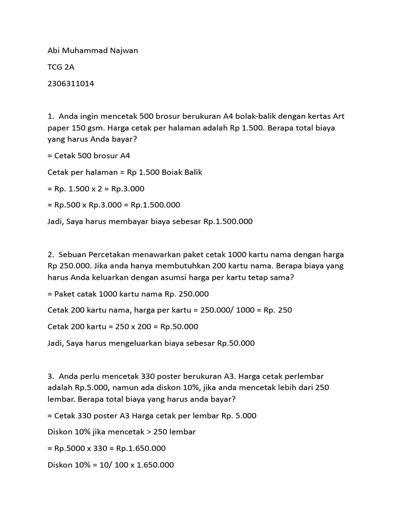 Tugas Matkul Cetak Digital | PDF