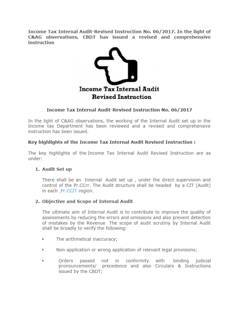 Income Tax Internal Audit | PDF | Audit | Internal Audit