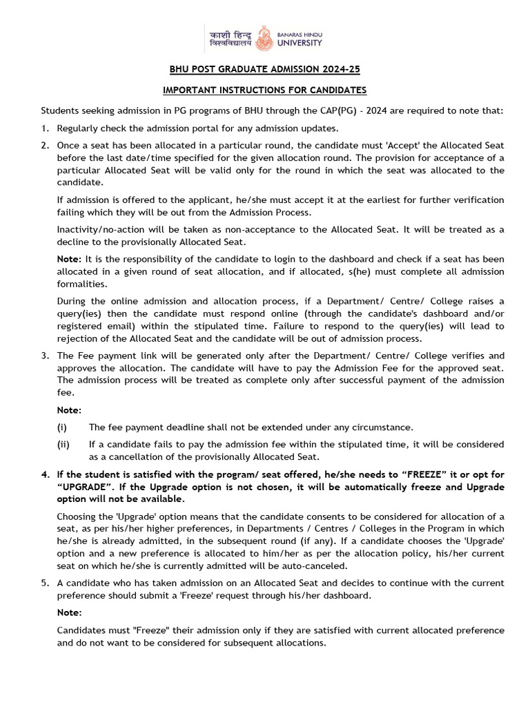 Important Instructions For Cap | PDF