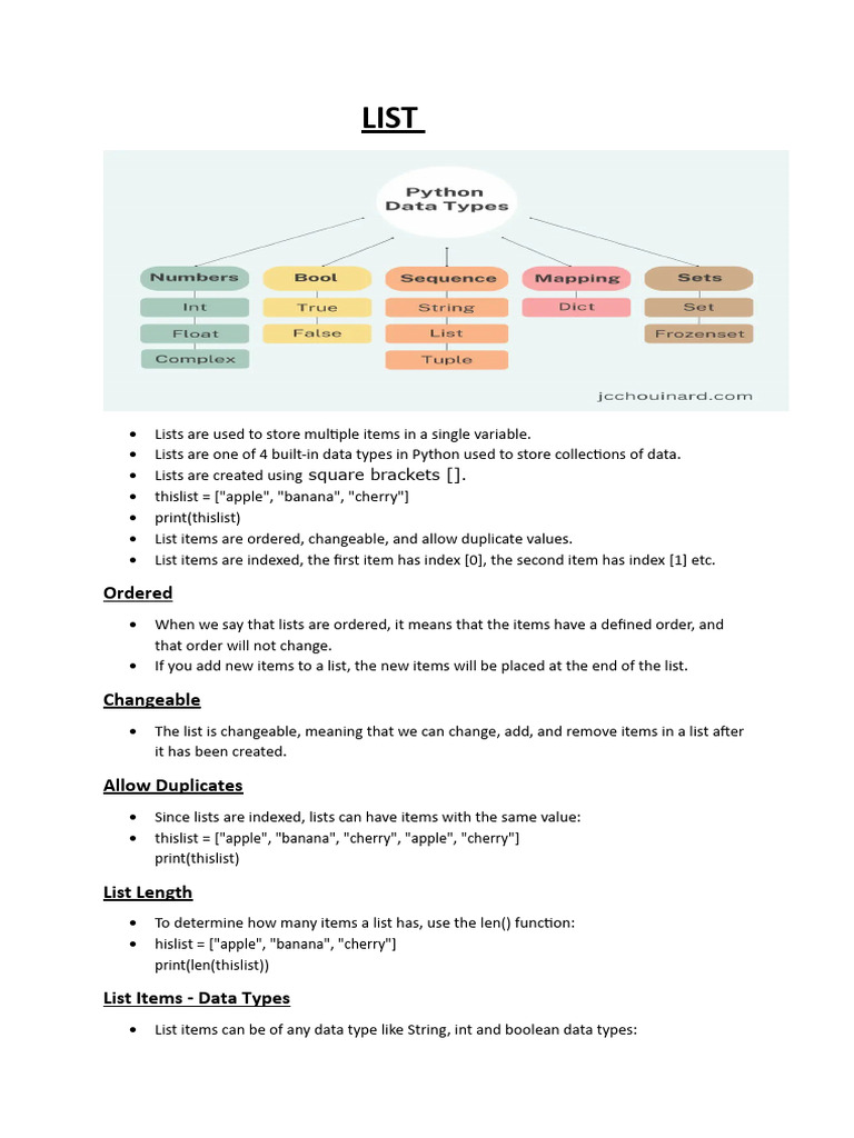 List | Download Free PDF | Data Type | Boolean Data Type