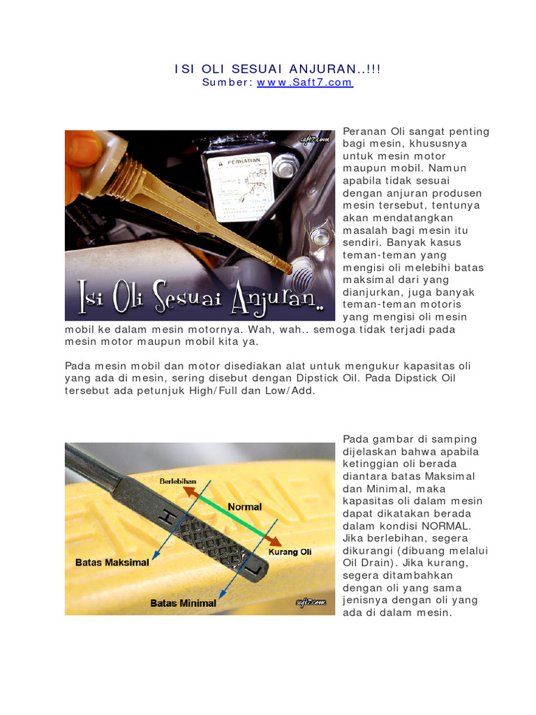 Isi Oli Sesuai Anjuran | PDF