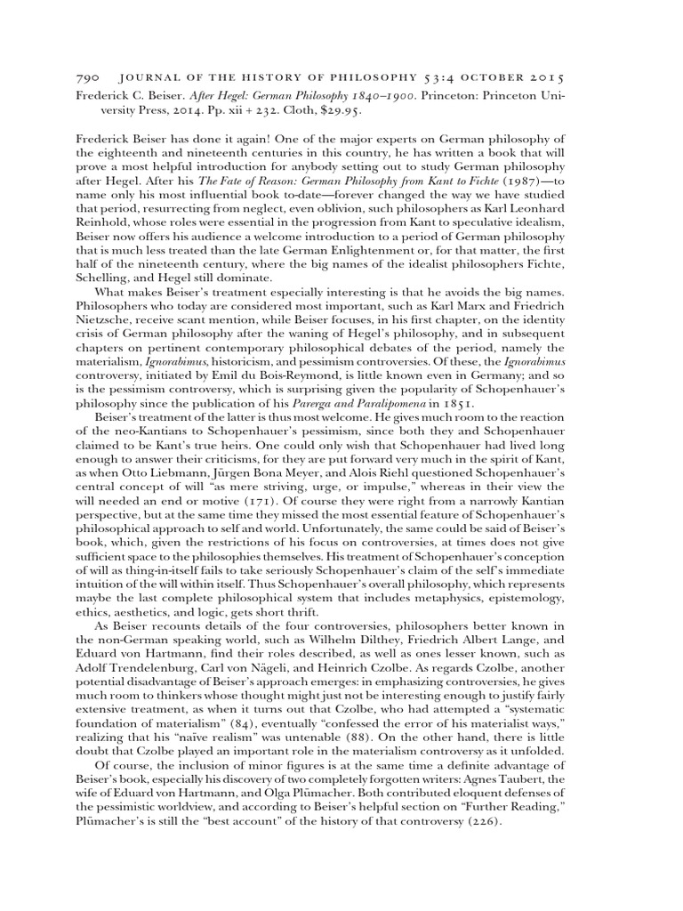 After Hegel German Philosophy 1840 1900 | PDF | German Philosophy ...