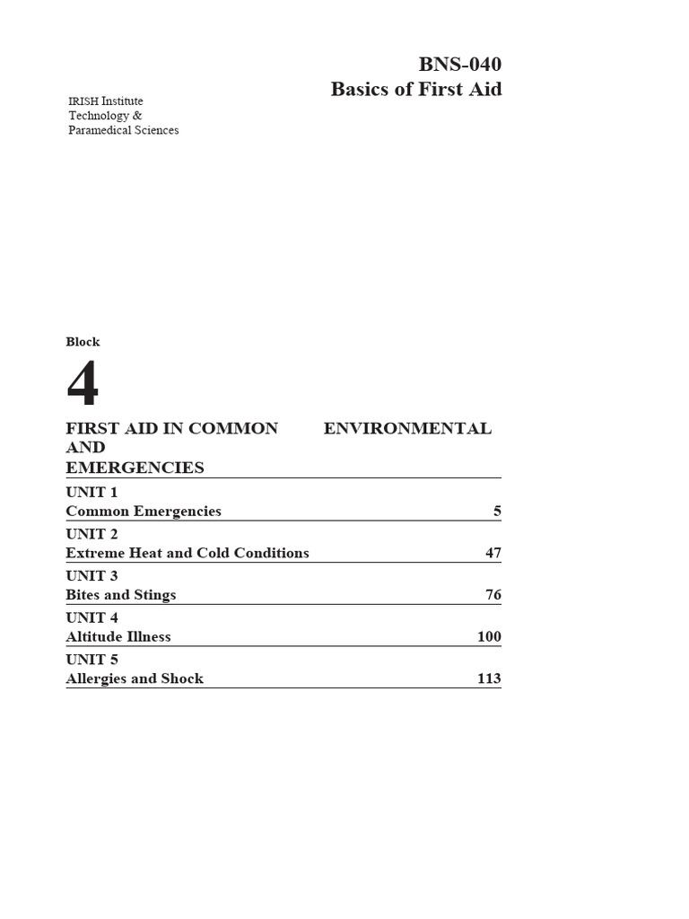 FIRST AID | PDF | Hyperglycemia | Hypoglycemia